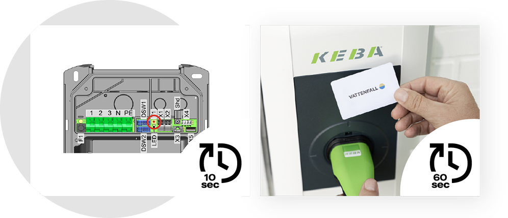 Keba P30 RFID Karte anlernen | Vattenfall