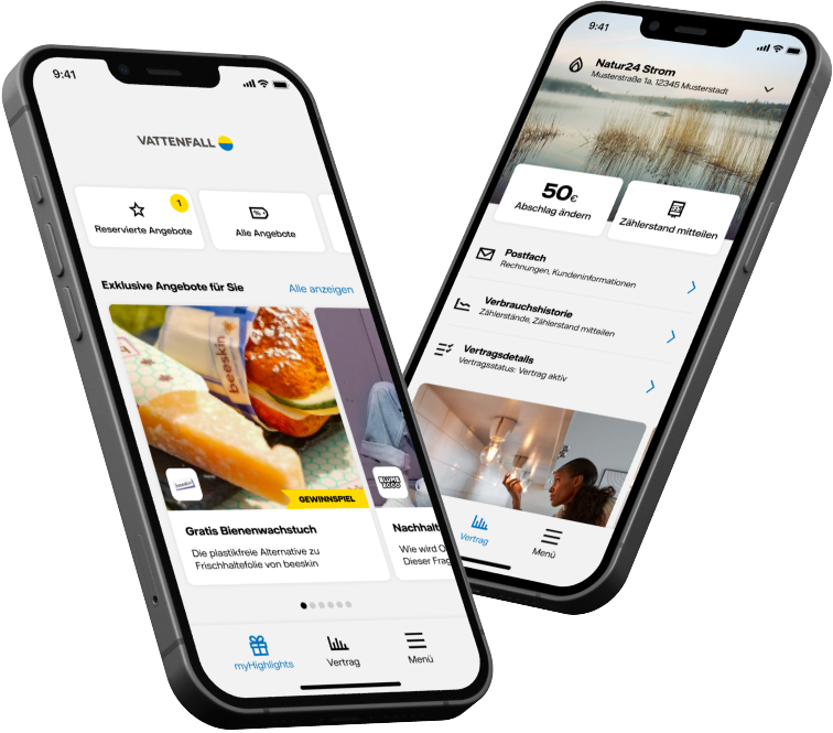 Vattenfall App: Die neue App für Vattenfall Kund:innen